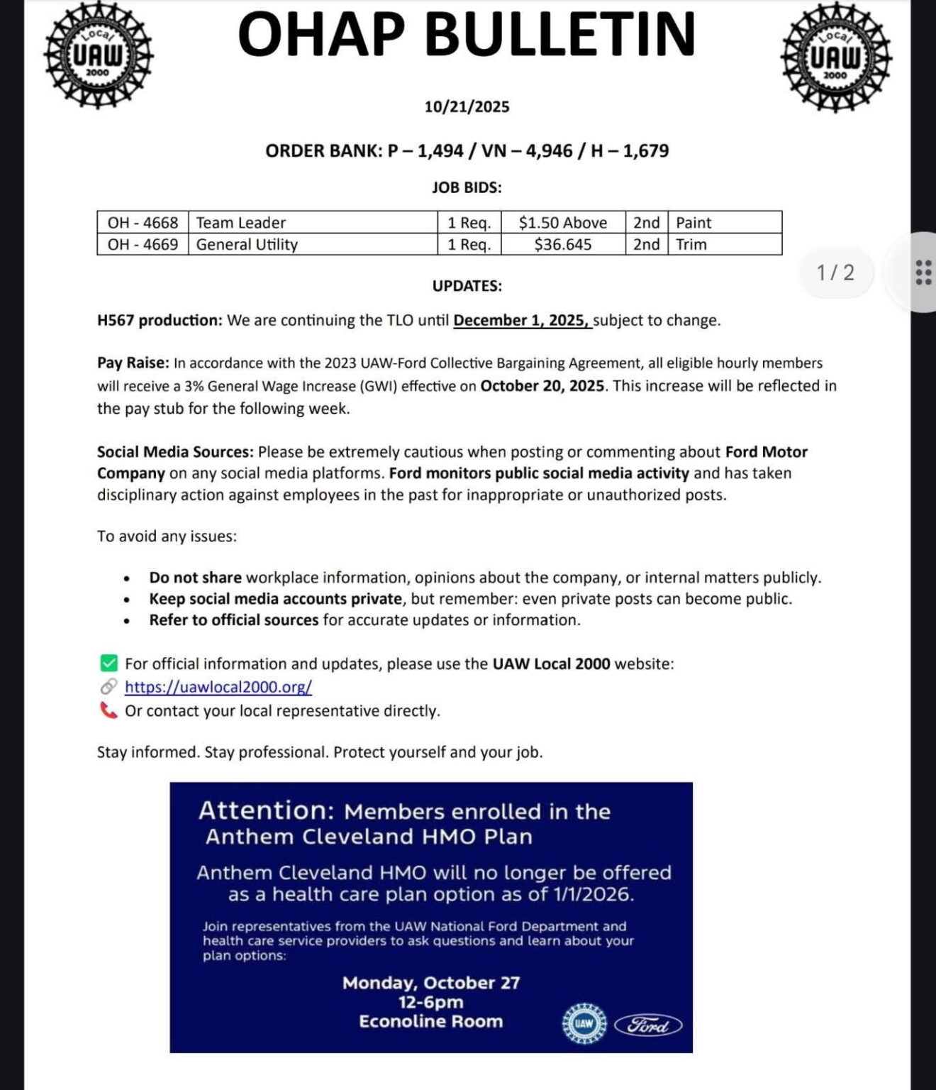 10-21-25 OHAP Flyer - UAW Local 2000